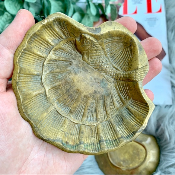 Vintage | Accents | Vintage Brass Seashell Tray | Poshmark